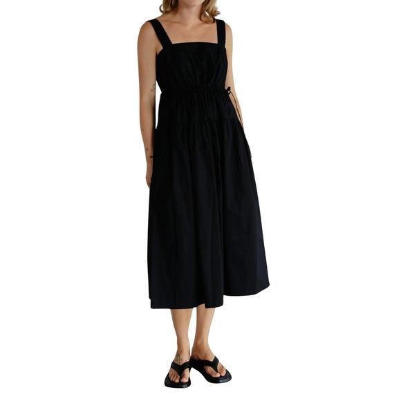 Mod Ref | Dresses | New Mod Ref Cinched Tie Waist Midi Dress In Black ...